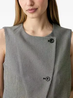 Dkny Houndstooth-pattern Wrap-style Top