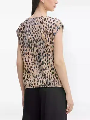 Joseph Ribkoff Leopard-print Plissé Top