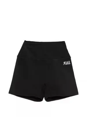 SPORTY & RICH Logo-print Cycling Shorts - Black