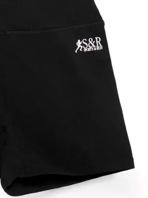 SPORTY & RICH Logo-print High-waisted Cycling Shorts