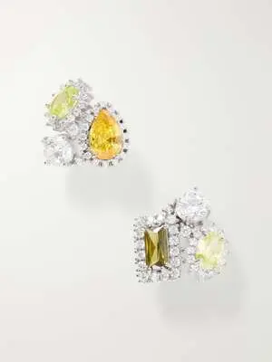 MAISON MARGIELA Cluster Embellished Silver-tone Earrings - Yellow