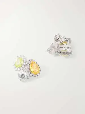 MAISON MARGIELA Cluster Embellished Silver-tone Earrings