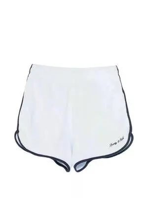 SPORTY & RICH Logo-embroidered Track Shorts - Blue