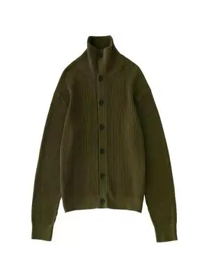Studio Nicholson Oran Ribbed-knit Cotton Cardigan - Green