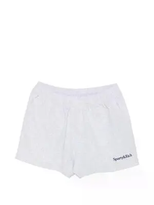 SPORTY & RICH Logo-embroidered Track Shorts - Grey