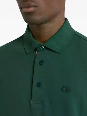 Etro Plain-coloured Cotton Polo Shirt With Printed Details