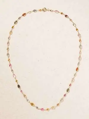 Jia Jia Chakra 18-karat Gold And Sapphire Beaded Necklace - Multi