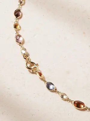 Jia Jia Chakra Beaded Necklace In 18k Yellow Gold And Sapphire