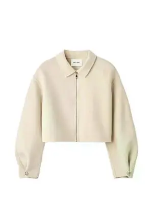 Soft Goat Zip-up Cropped Jacket