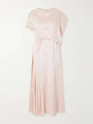 Erdem Floral-jacquard Crepon Midi Dress - Pink