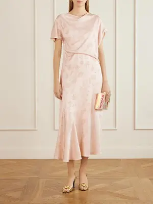 Erdem Floral Jacquard Crepon Midi Dress