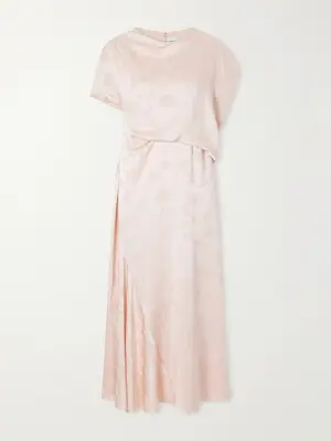 Erdem Floral Jacquard Crepon Midi Dress - Pink