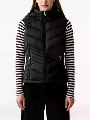 Dkny Quilted Hooded Gilet - Black