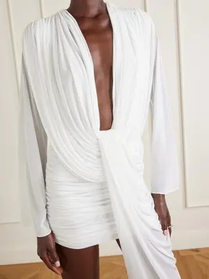 Christopher Esber Ripple Draped Jersey Mini Dress