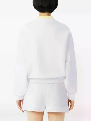 Lacoste Crew Neck Logo Sweatshirt - White