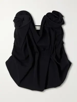 Magda Butrym Appliquéd Wool-blend Bustier Top
