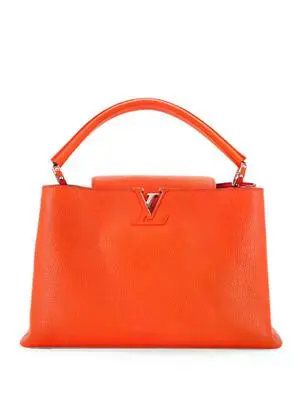 LOUIS VUITTON Capucines Bag Leather Gm Satchel - Orange