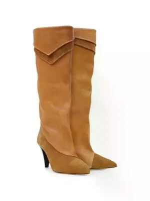 Isabel Marant Étoile Lezra Pointed-toe Panelled High Boots - Brown