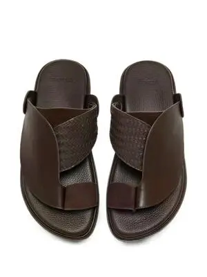 FORSA Woven-panel Leather Sandals