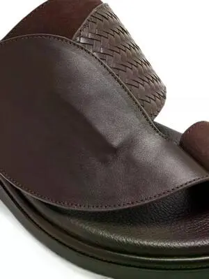 FORSA Woven-panel Leather Sandals