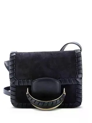 Chloé Kattie Whipstitch Suede Crossbody Bag - Blue