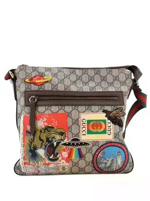 Gucci Gg Coated Canvas Applique Medium Crossbody Bag - Brown