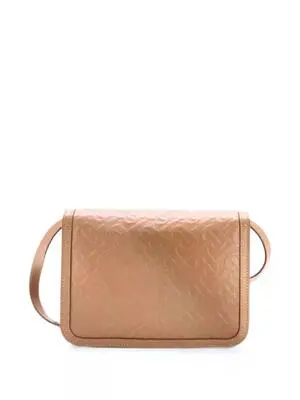 Burberry Monogram Embossed Leather Shoulder Bag - Neutrals