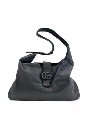 Gucci 2000s Double G Shoulder Bag - Black