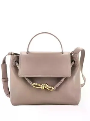 Bottega Veneta Ciao Ciao Top Handle Bag In Leather With Intrecciato Detail - Grey