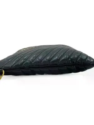 Saint Laurent 2010s Cassandre V-stitch Clutch Bag