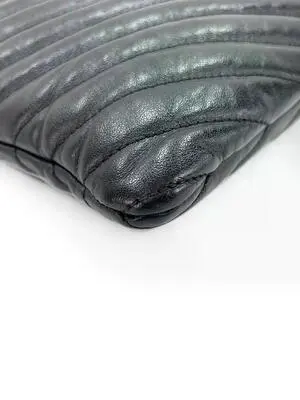 Saint Laurent 2010s Cassandre V-stitch Clutch Bag