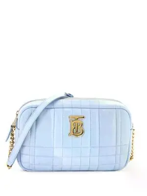 Burberry Lola Camera Bag Quilted Leather Small Shoulder Bag - Blue