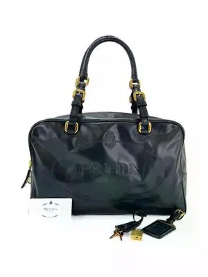 Prada 2000s Boston Tote Bag - Black