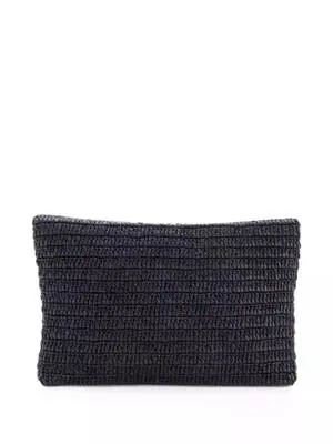 Saint Laurent Cassandre Envelope Raffia Large Clutch Bag