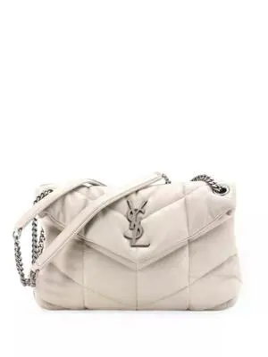 Saint Laurent Loulou Puffer Shoulder Bag Quilted Leather Small Crossbody Bag - Neutrals