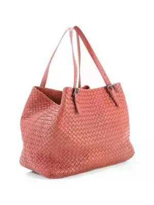 Bottega Veneta A-shape Intrecciato Nappa Large Tote Bag - Red