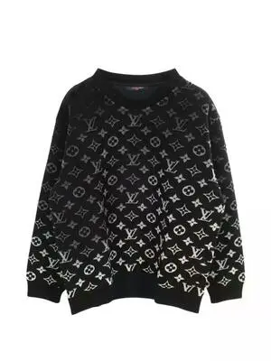 LOUIS VUITTON Monogram Gradation Cotton Sweater - Black
