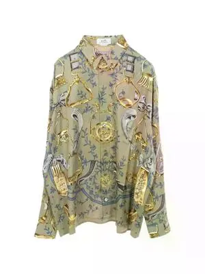 Hermès 2010s Etriers Silk Shirt - Green