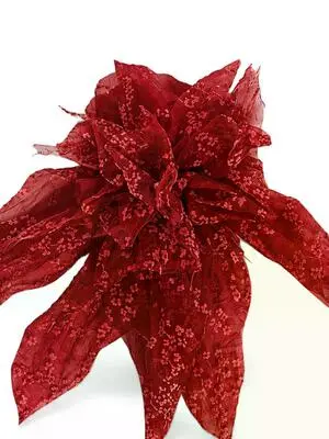 Alberta Ferretti Silk Floral Motif Brooch - Red