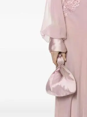 Alberta Ferretti Satin-finish Knotted Clutch Bag - Pink