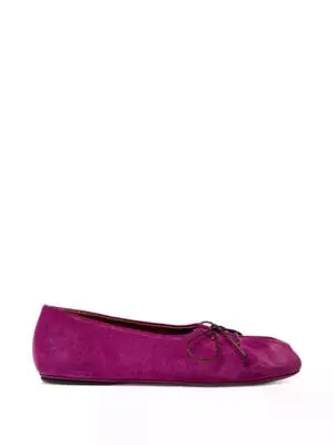Marsèll Girella Lace-up Suede Ballet Flats - Purple