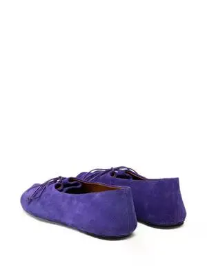 Marsèll Suede Ballet Flats With Bow Detailing - Purple