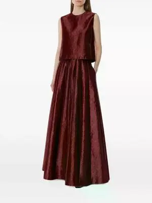 Alberta Ferretti High-waisted Full Maxi Skirt - Red