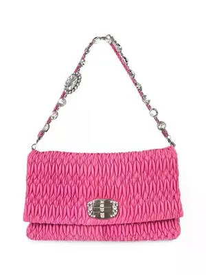 Miu Miu Matelassé Crystal-embellished Shoulder Bag