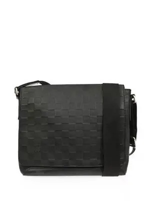 LOUIS VUITTON 2010-2020s Damier Infini District Pm Shoulder Bag - Black
