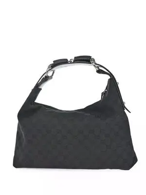 Gucci Horsebit Gg Shoulder Bag - Black