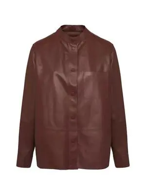 YVES SALOMON Supple Lambskin Shirt - Brown