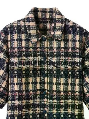 EDWARD ACHOUR PARIS Checked Tweed Shirt Jacket