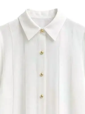 EDWARD ACHOUR PARIS Contrast-trim Pleated Shirt