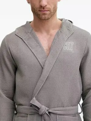 CR7 CRISTIANO RONALDO Waffle-knit Hooded Bath Robe